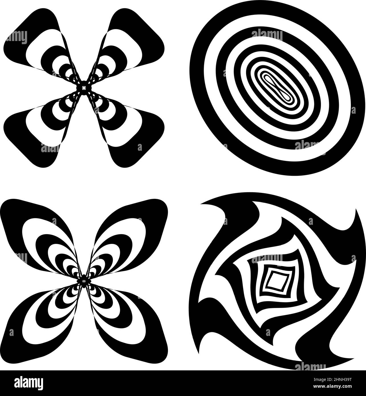 Abstract op-art element(s). Optical, visual art shapes, icons, symbols ...