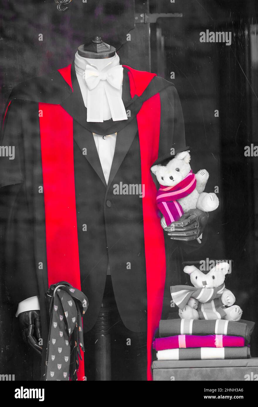Academic gown on a dummy in the window of Ede & Ravenscroft clothing ...