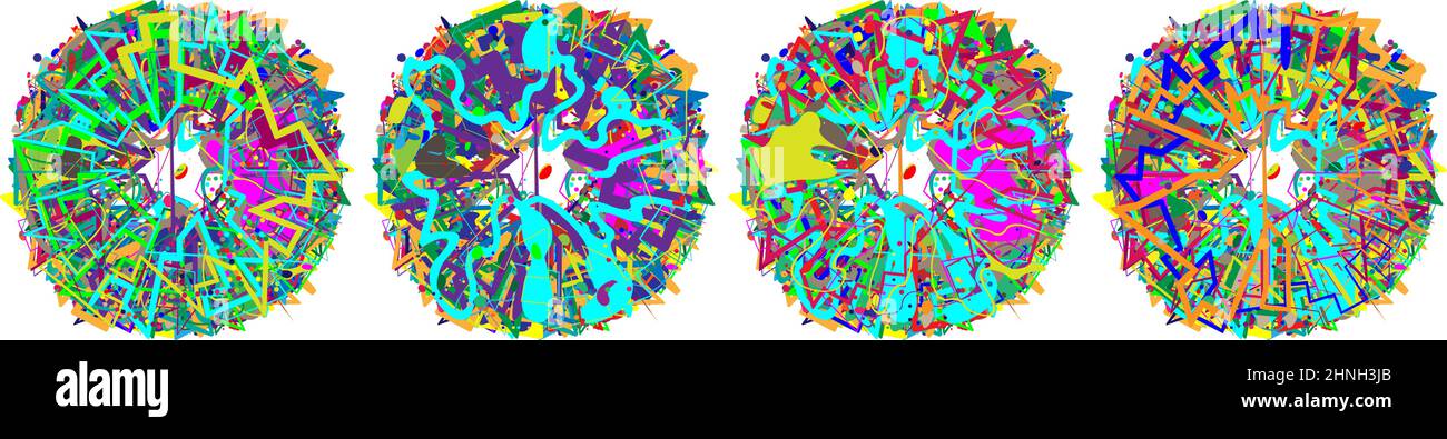 Abstract messy chaotic circular elements - stock vector illustration ...