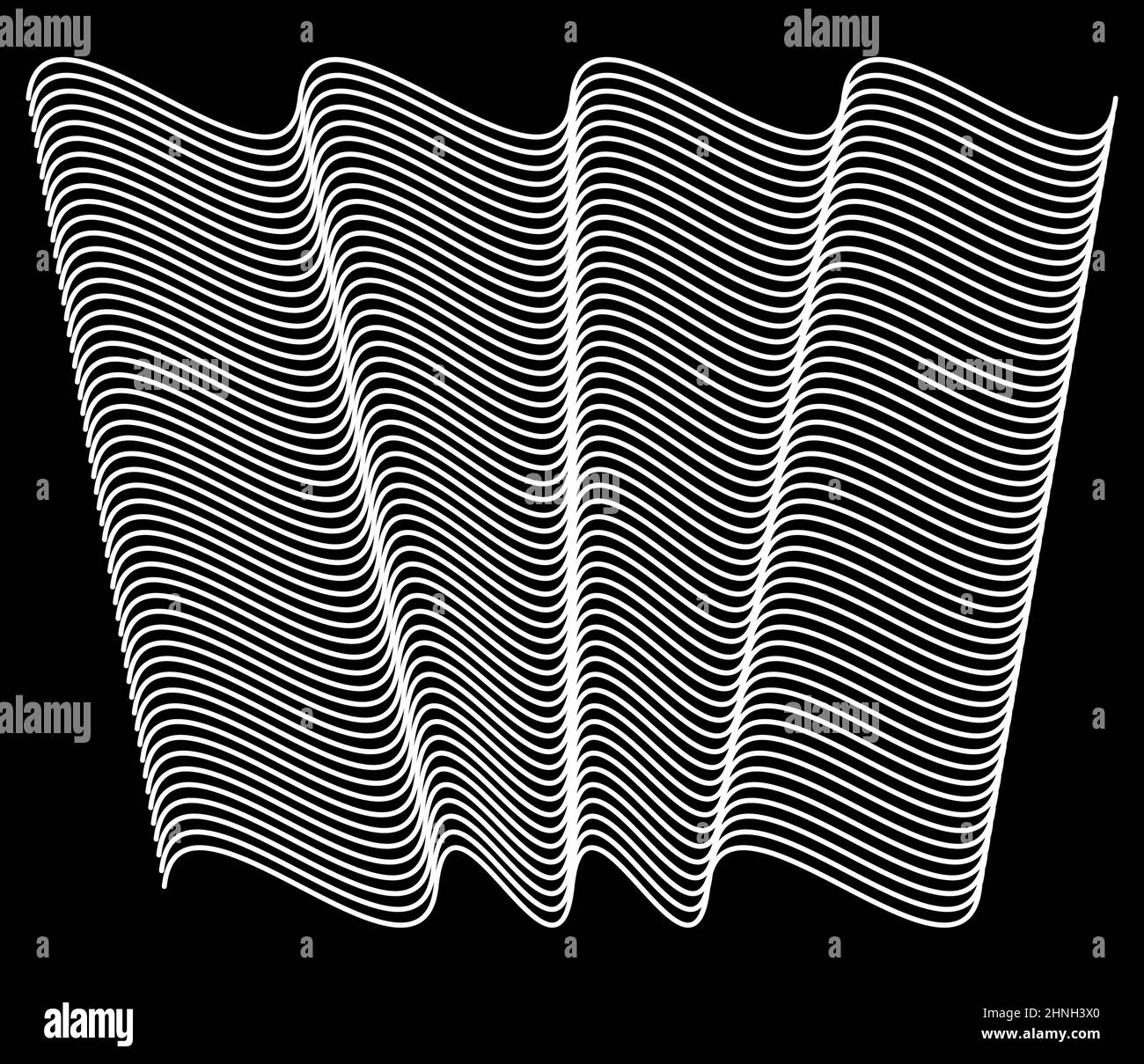 Wavy, waving lines abstract geometric design shape. Curvy, curved ...