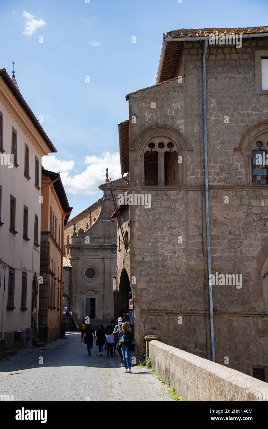 Europe, Italy, Viterbo, Saint Lawrence street, Farnese building Stock ...