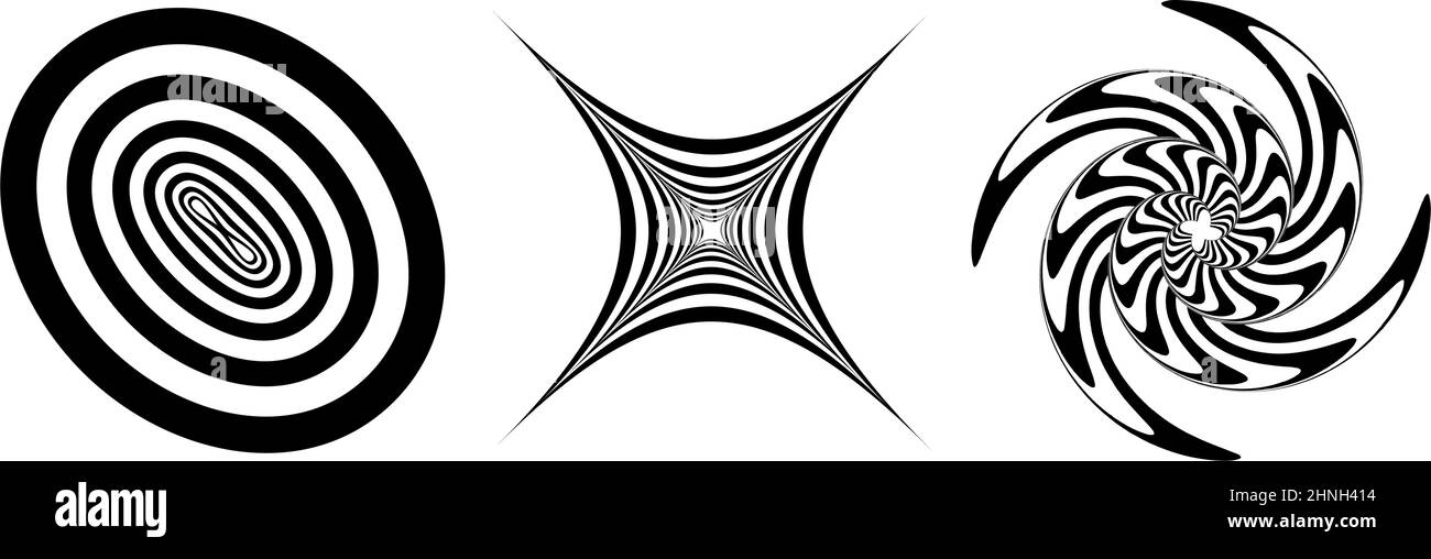 Abstract op-art element(s). Optical, visual art shapes, icons, symbols ...