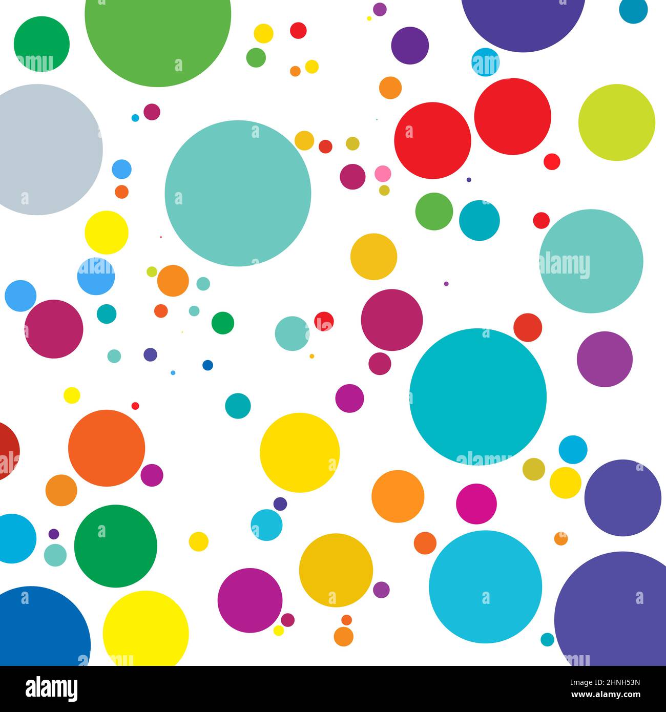 Colorful random, diffuse circles, dots pattern. Scattered speckles ...