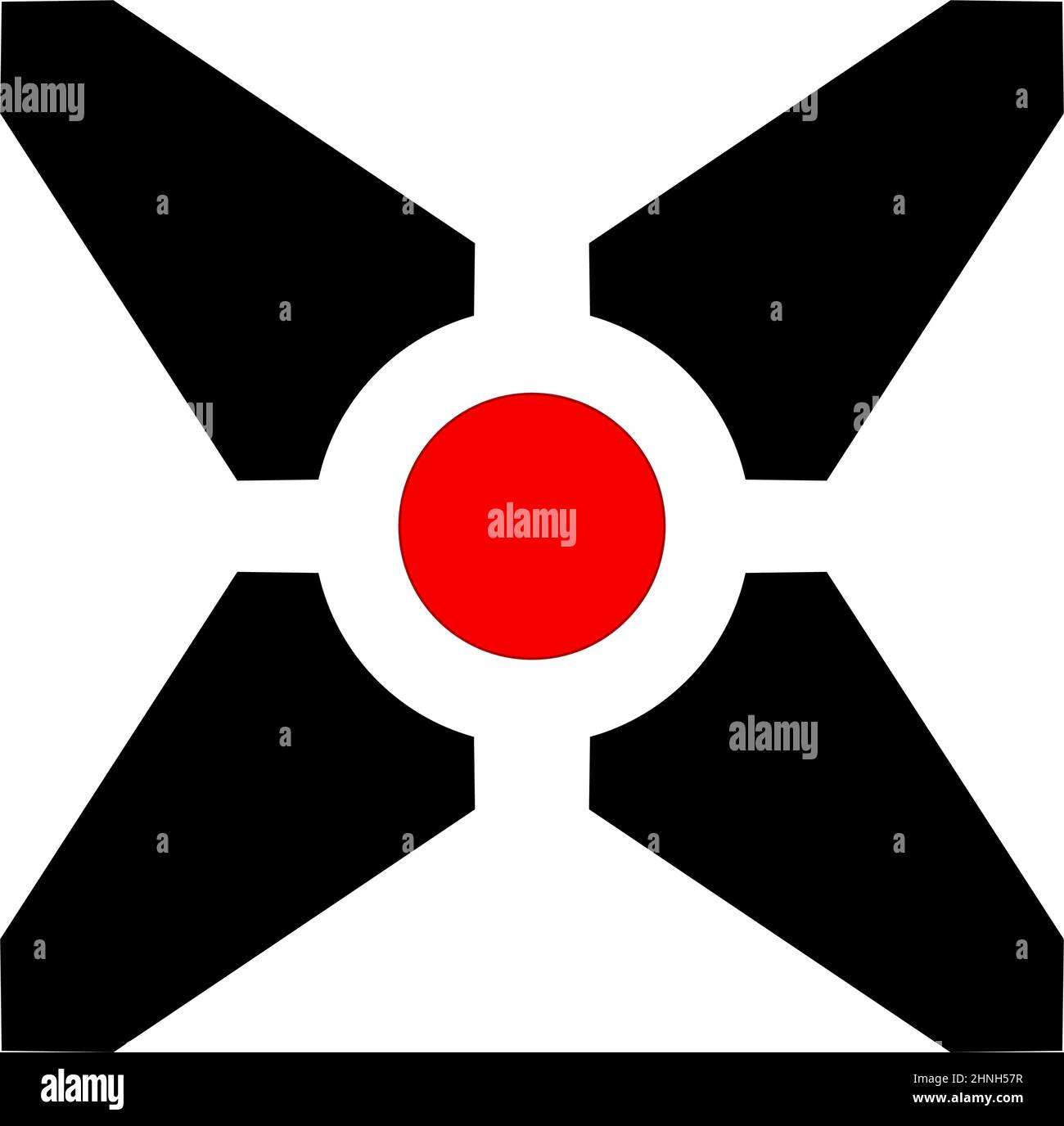 Red X sign, shape, letter. Crosshair, target mark, reticle concept icon ...
