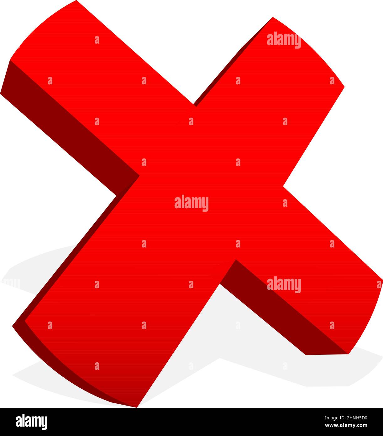 Red X sign, shape, letter. Crosshair, target mark, reticle concept icon ...