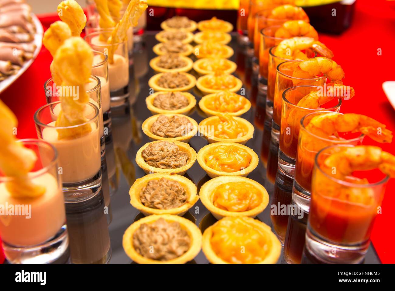 the cocktail sauce with shrimp on the buffet Stock Photo - Alamy
