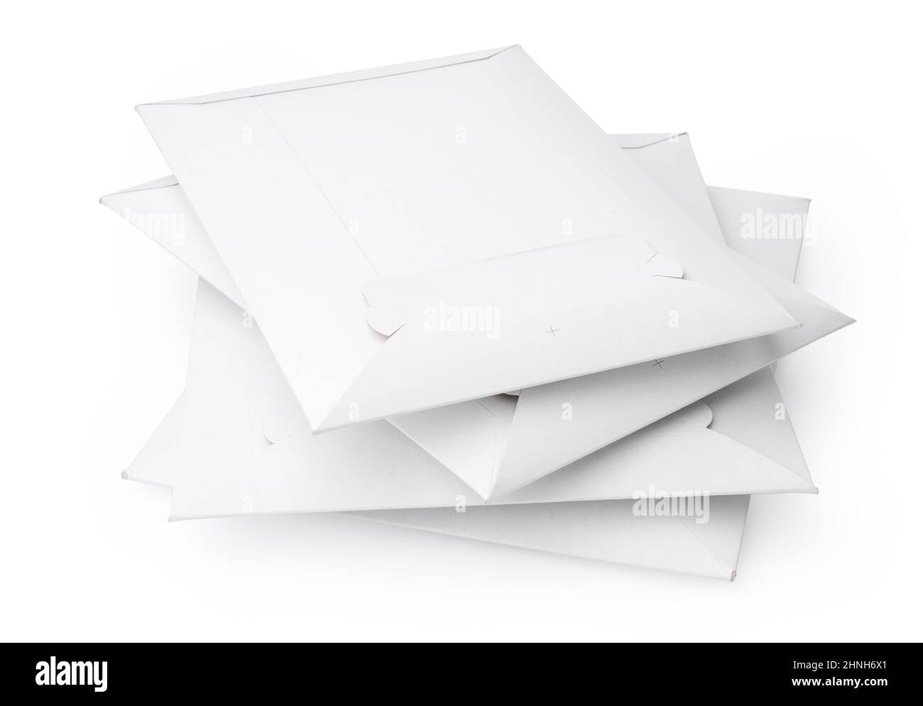 Stack of envelopes on white background Stock Photo - Alamy