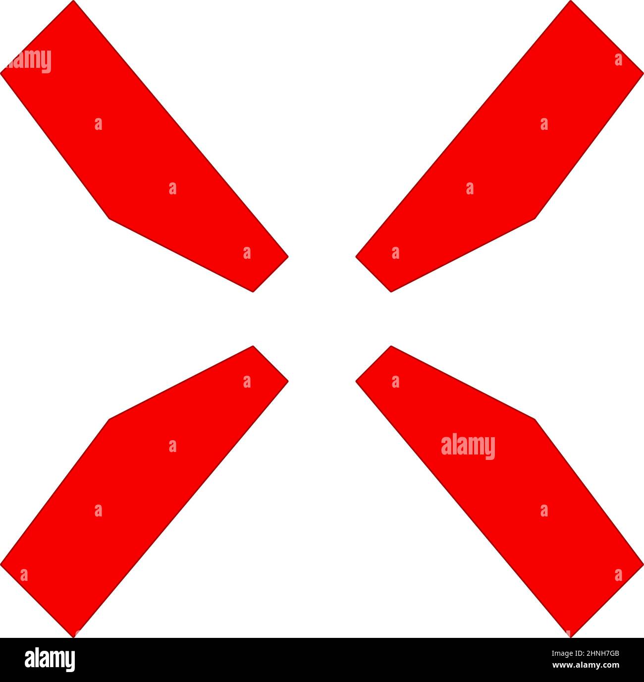 Red X sign, shape, letter. Crosshair, target mark, reticle concept icon ...