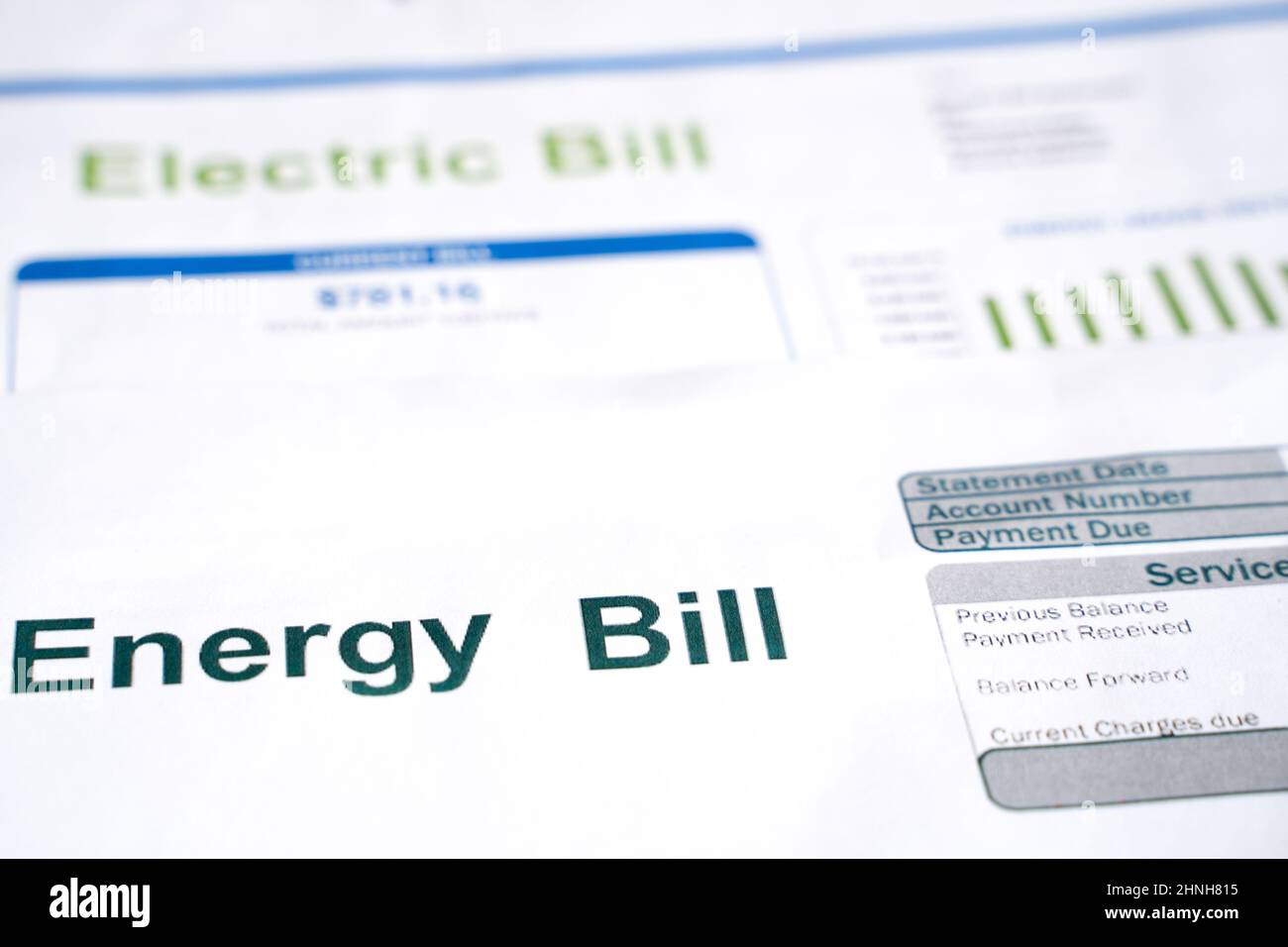 Electricity and energy bills by state monthly report close up Stock ...