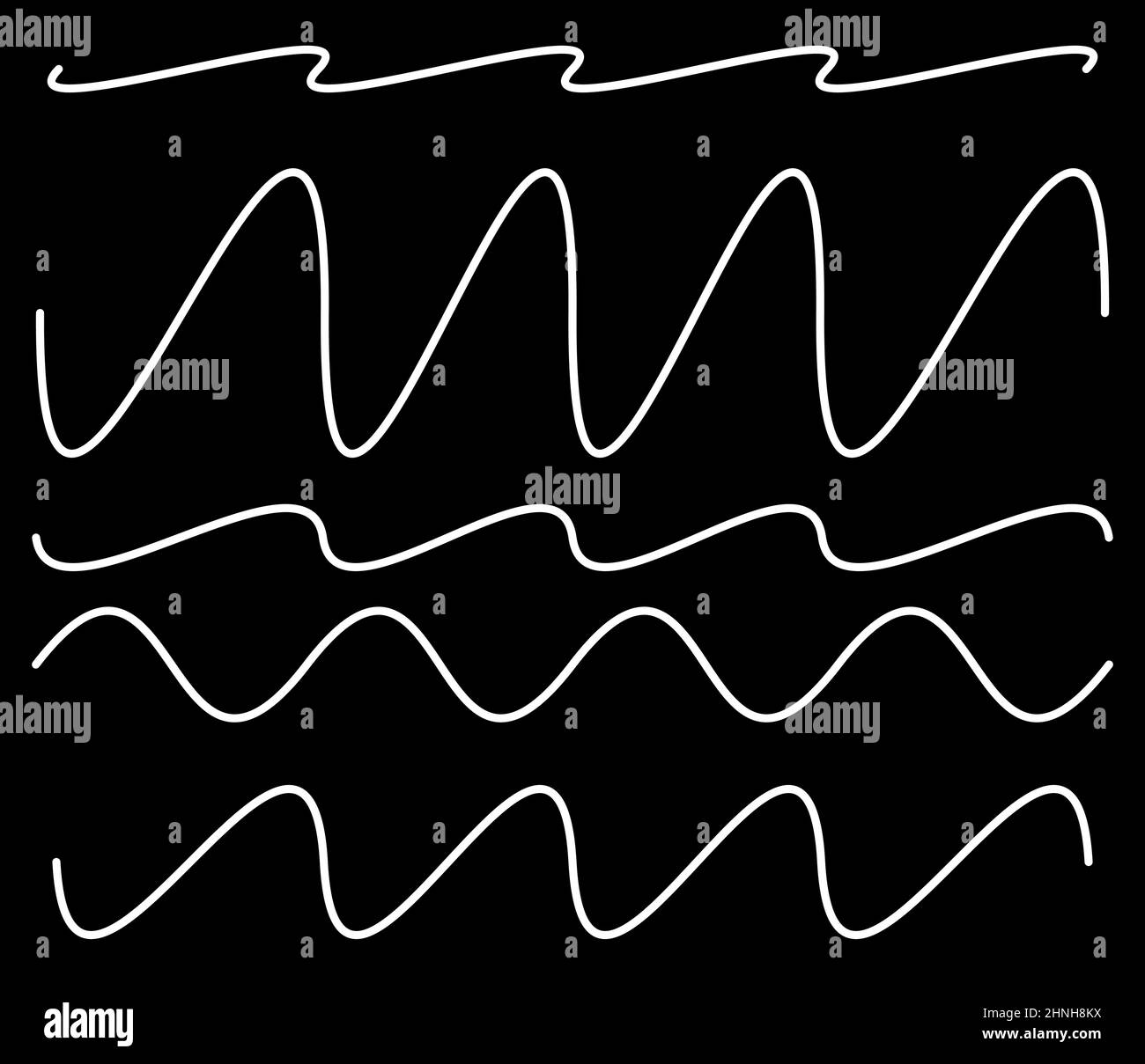 Wavy, waving lines abstract geometric design shape. Curvy, curved ...
