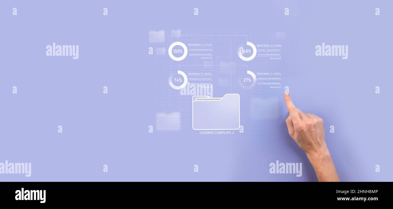 Business developer hand using board framework on virtual modern ...