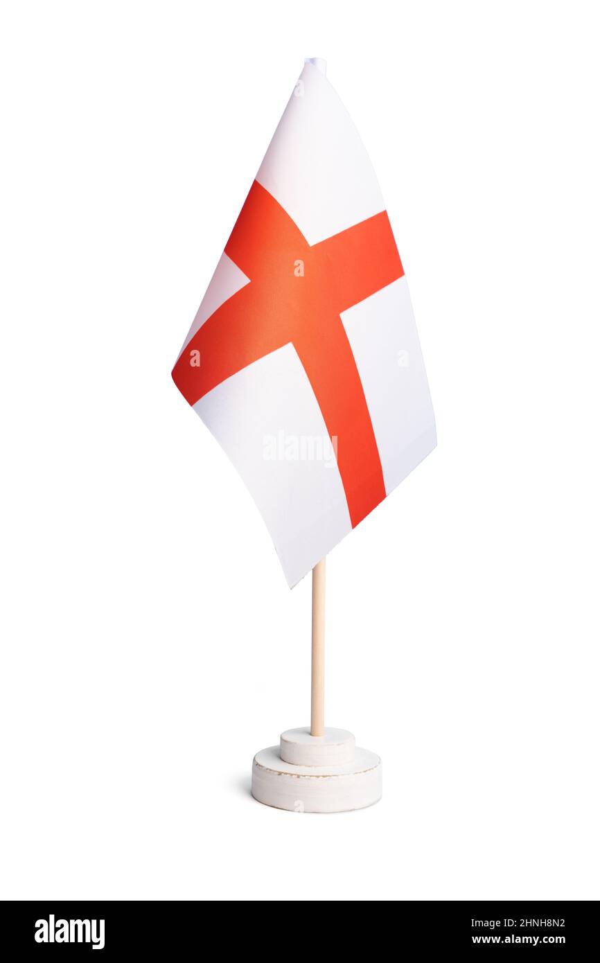 Small table flag of England isolated on white background Stock Photo ...