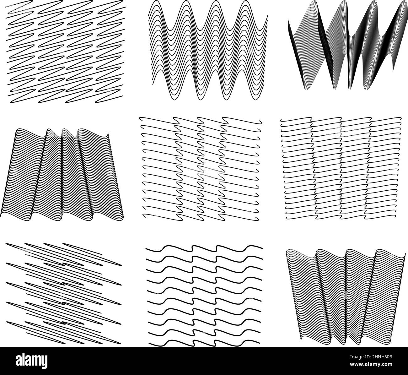 Wavy, waving lines abstract geometric design shape. Curvy, curved ...