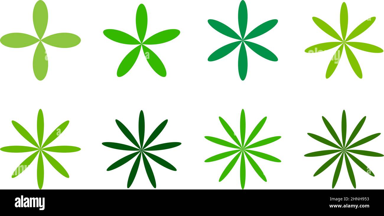 Simple flower petals silhouette, icon and symbol. Nature, natural, eco ...