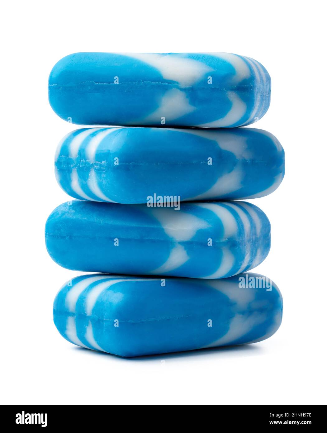Stacked blue soap bars isolated on white background Stock Photo - Alamy