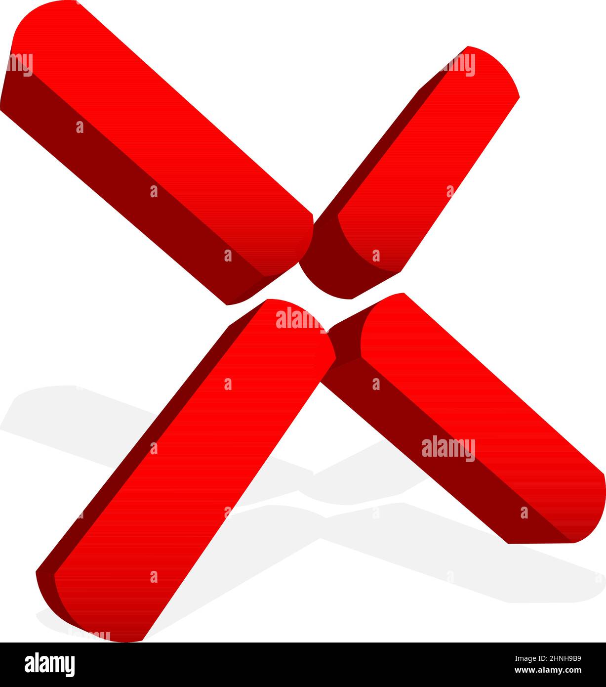 Red X sign, shape, letter. Crosshair, target mark, reticle concept icon ...