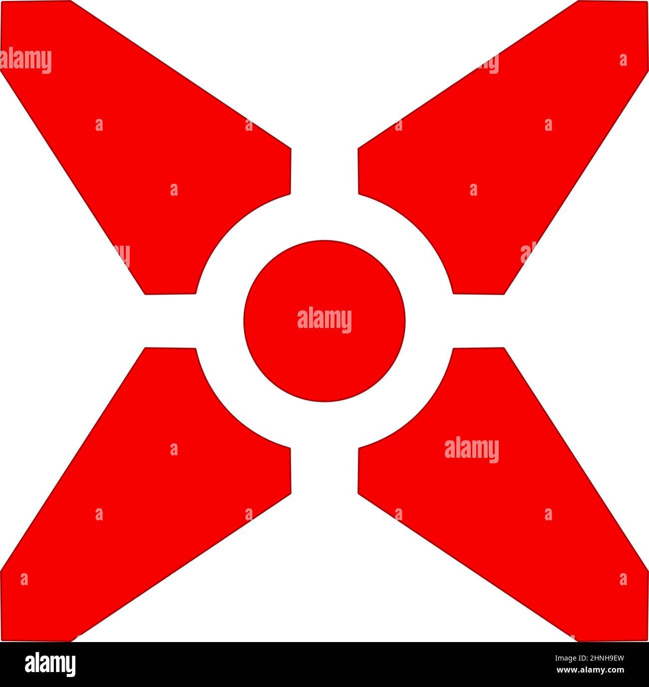 Red X sign, shape, letter. Crosshair, target mark, reticle concept icon ...