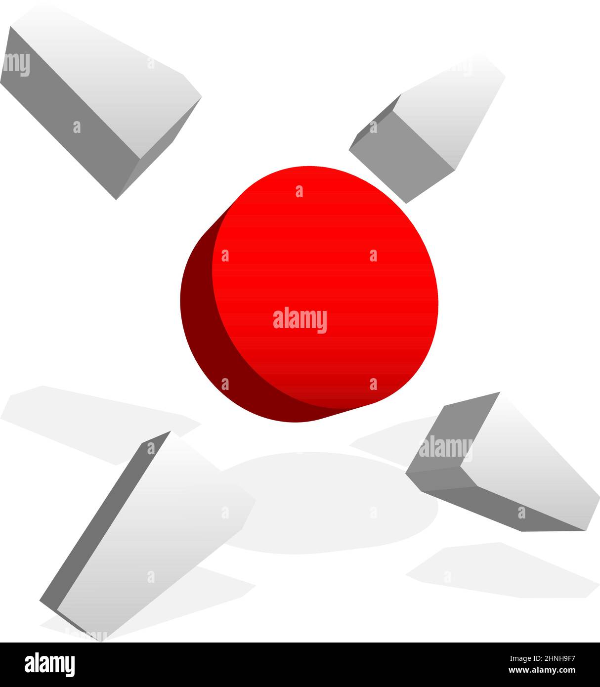 Red X sign, shape, letter. Crosshair, target mark, reticle concept icon ...