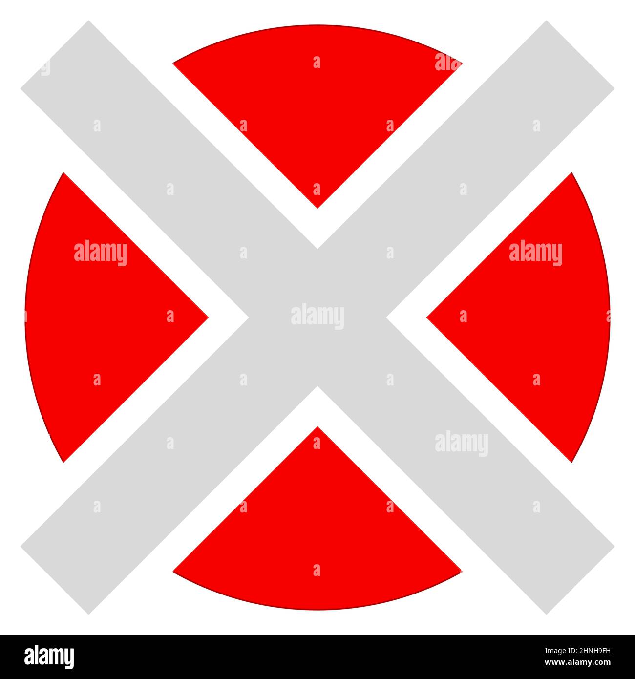 Red X sign, shape, letter. Crosshair, target mark, reticle concept icon ...