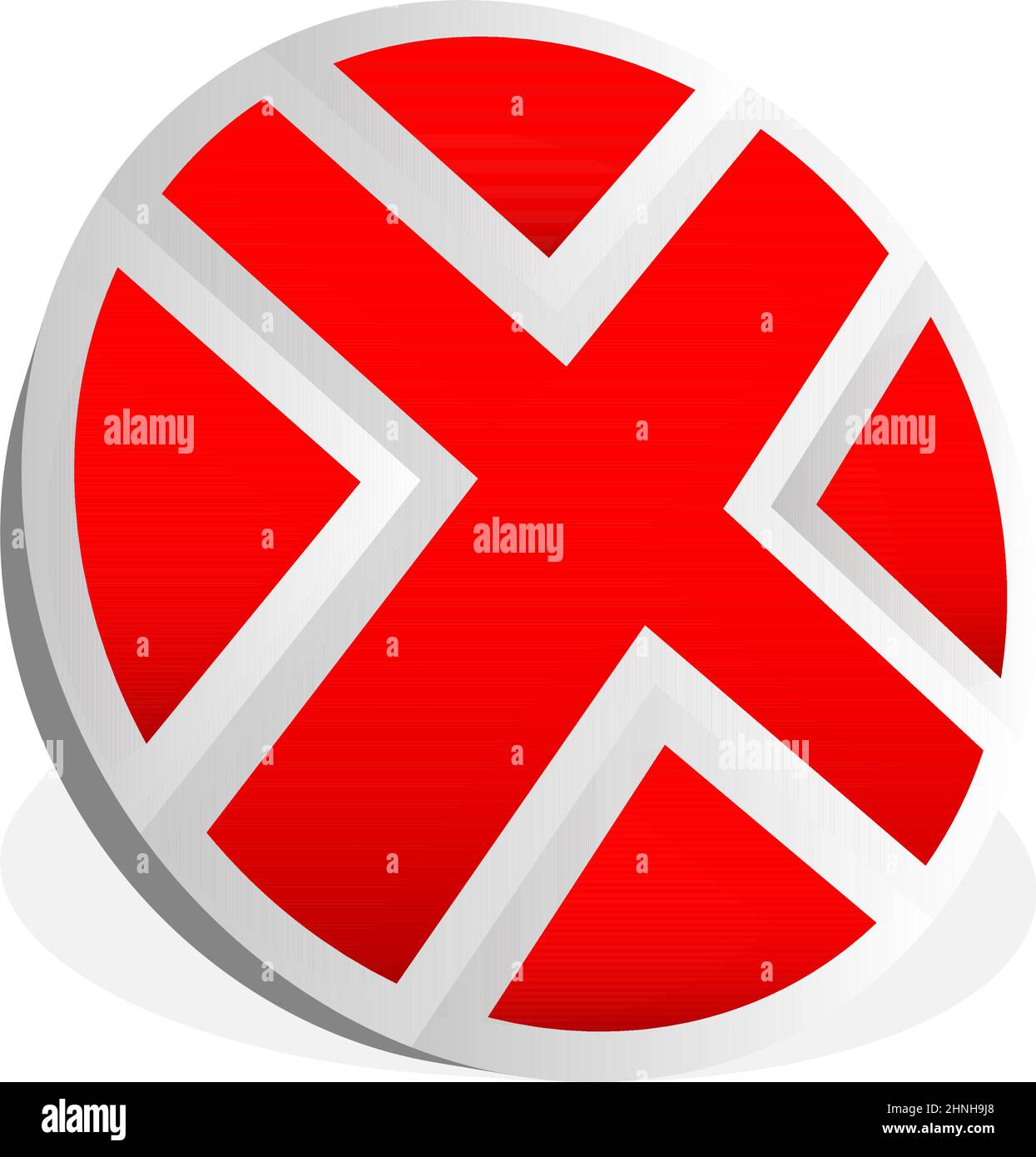 Red X sign, shape, letter. Crosshair, target mark, reticle concept icon ...