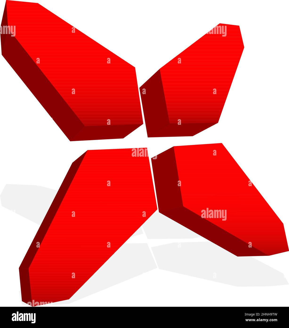 Red X sign, shape, letter. Crosshair, target mark, reticle concept icon ...