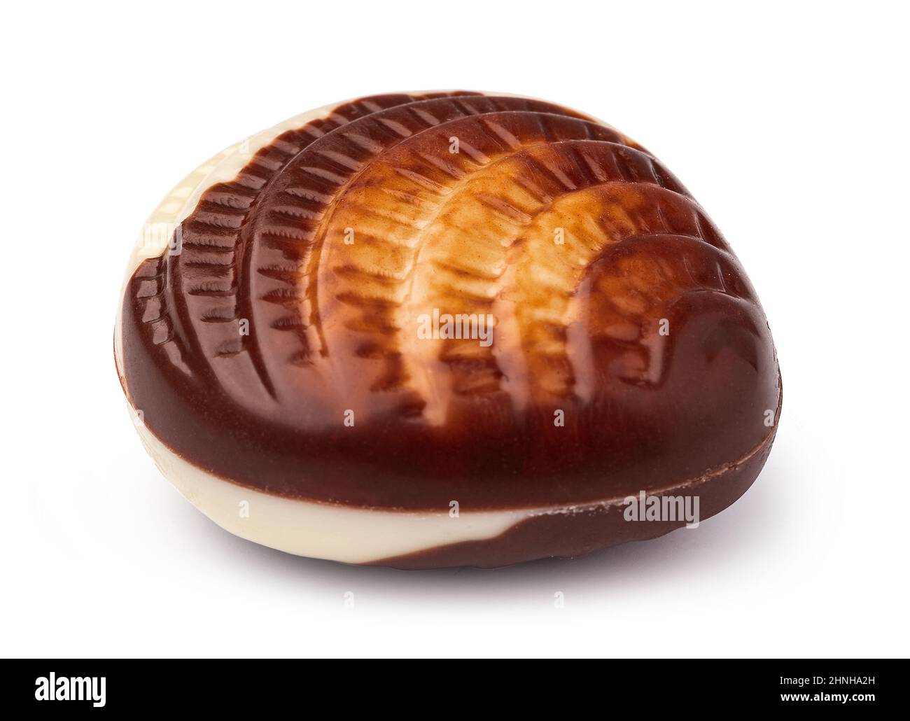Chocolate sweets shaped as seashells isolated on white background Stock ...