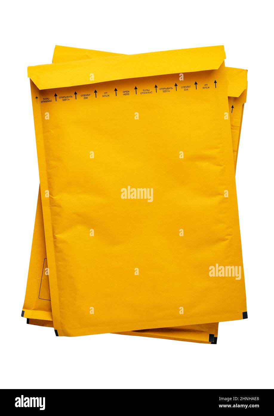 Brown envelope front and back isolated on white background. Letter top ...