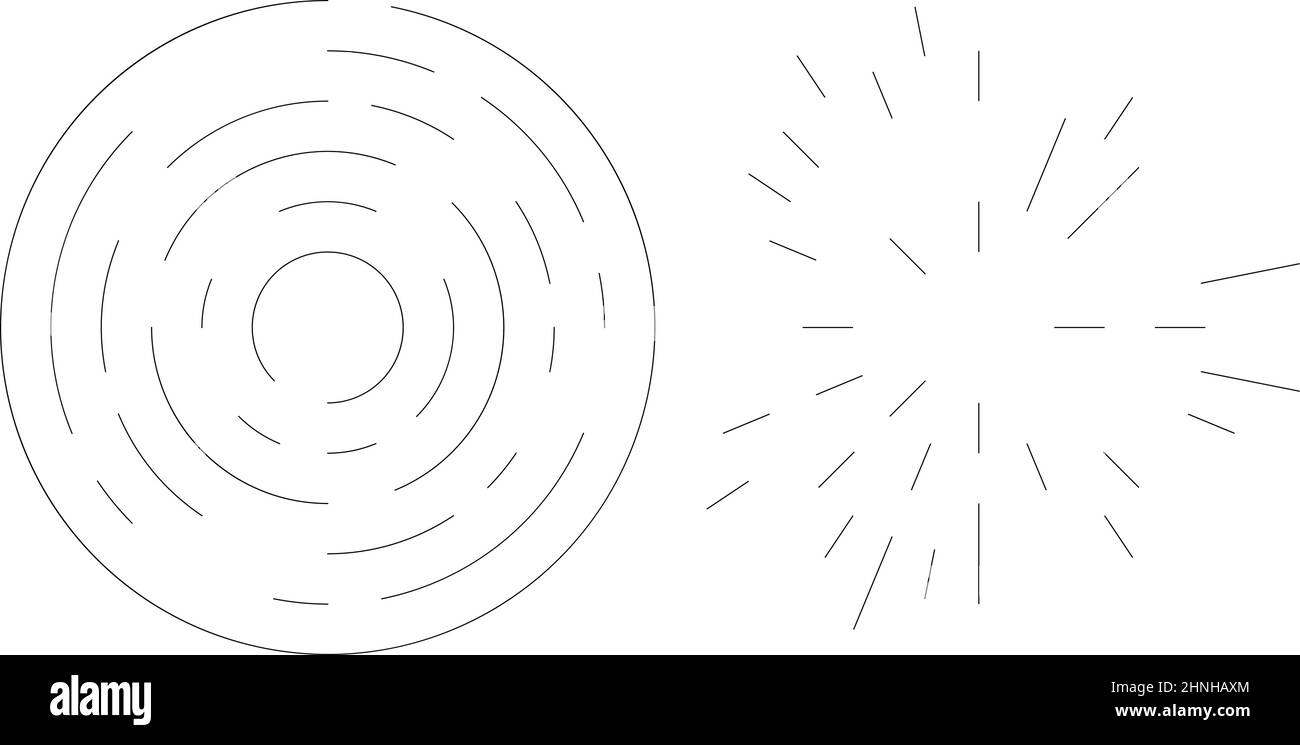 Radial, radiating circular, concentric lines vector element - stock vector illustration, clip ...