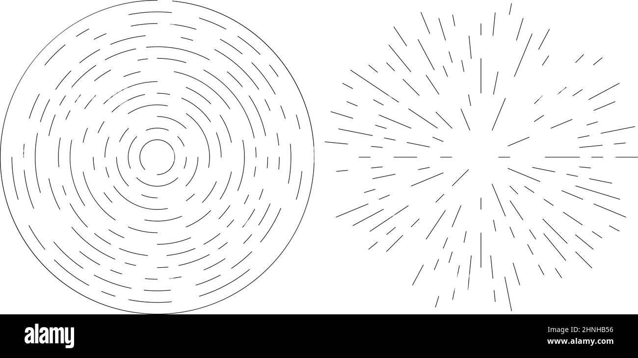 Radial, radiating circular, concentric lines vector element - stock vector illustration, clip ...