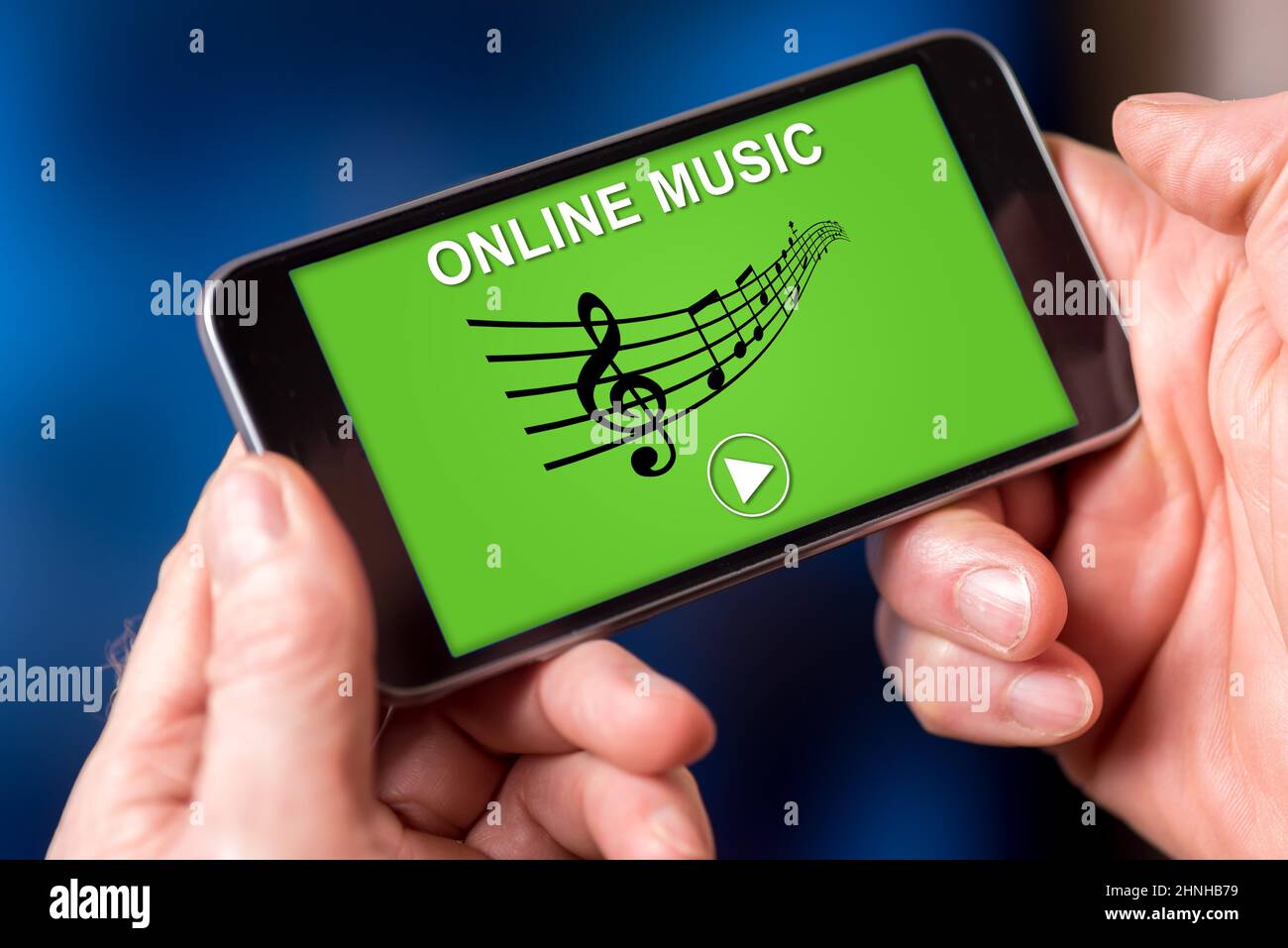 Smartphone screen displaying an online music concept Stock Photo - Alamy