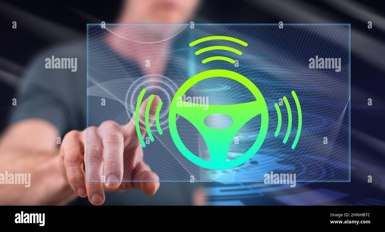 Driving car man digital network hi-res stock photography and images - Alamy