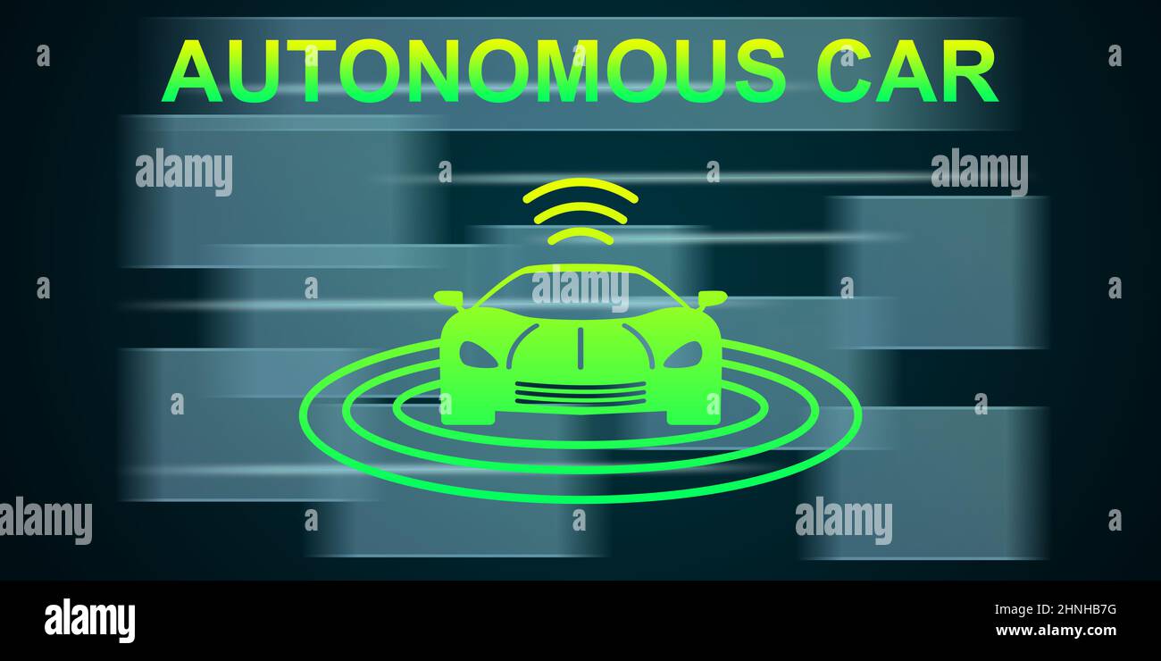 Illustration of an autonomous car concept Stock Photo - Alamy