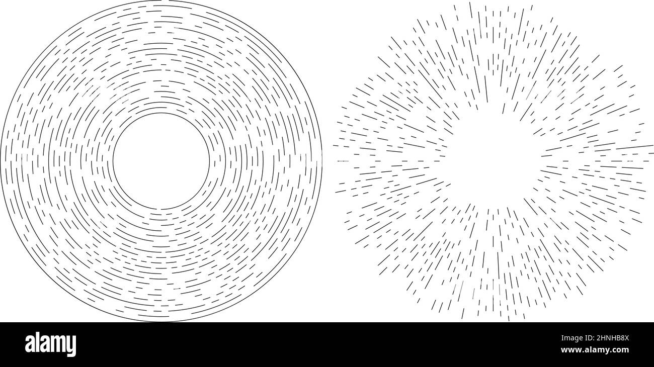 Radial, radiating circular, concentric lines vector element - stock vector illustration, clip ...