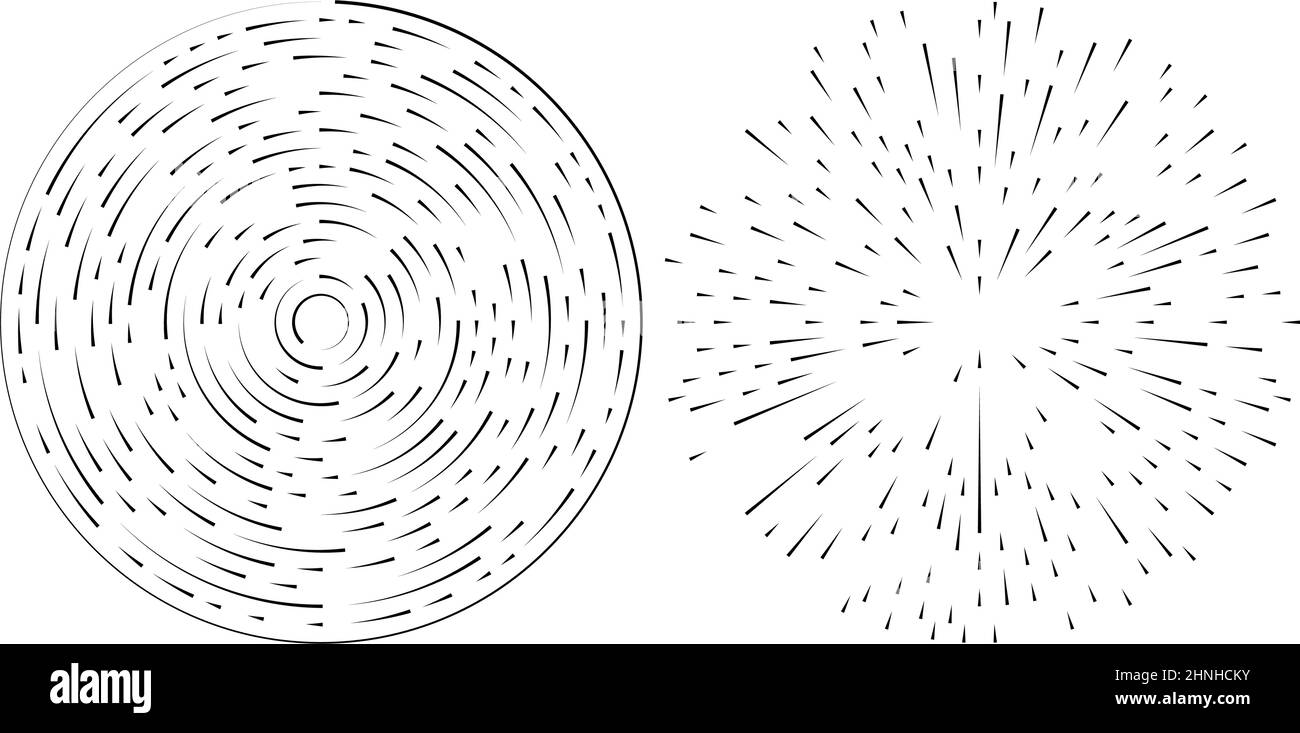 Radial, radiating circular, concentric lines vector element - stock vector illustration, clip ...