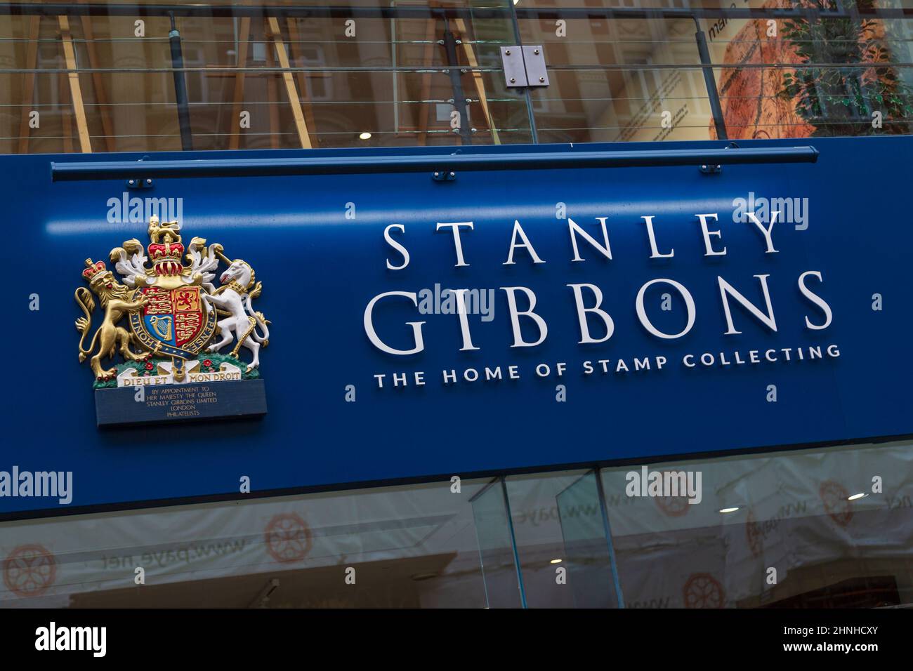Stanley gibbons sign, london, uk Stock Photo - Alamy