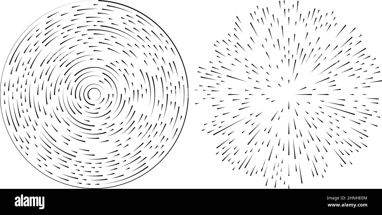 Radial, radiating circular, concentric lines vector element - stock vector illustration, clip ...