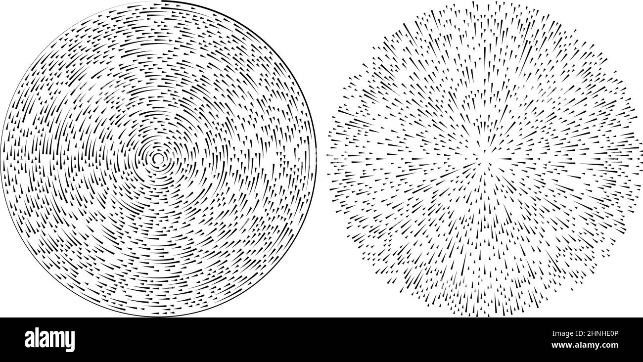 Radial, radiating circular, concentric lines vector element - stock ...