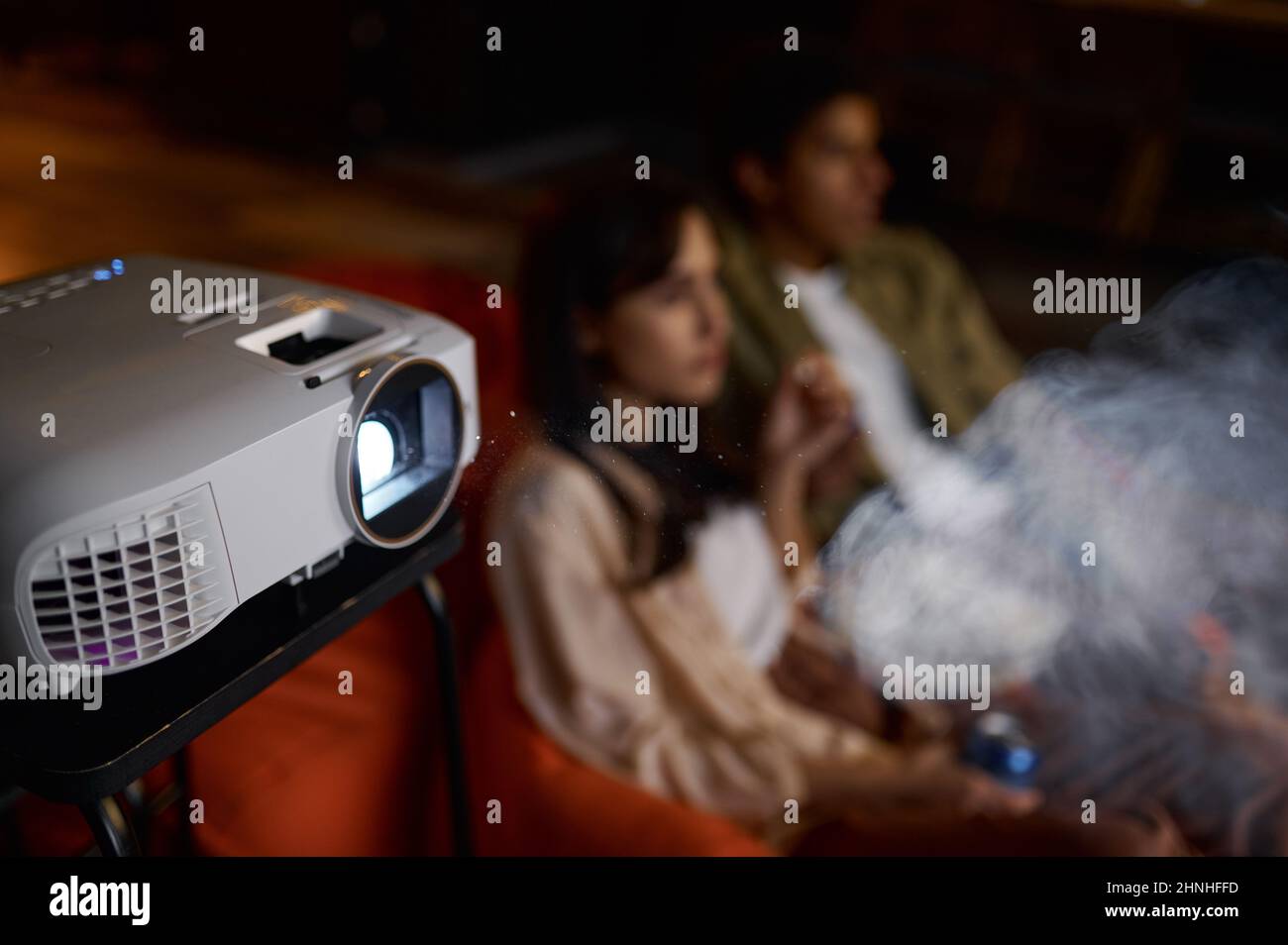 Family movie night home hi-res stock photography and images - Alamy