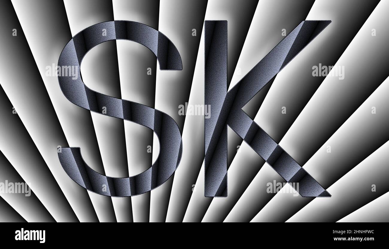 Signature SK , corner grad Stock Photo - Alamy