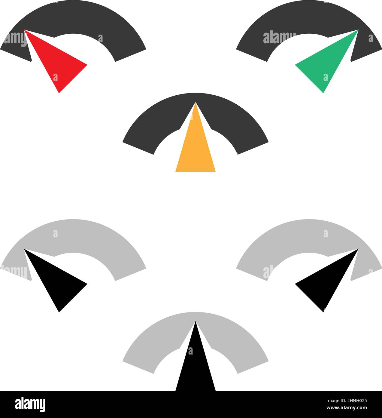 Gauge, meter, level and progress indicator icon. Progression ...