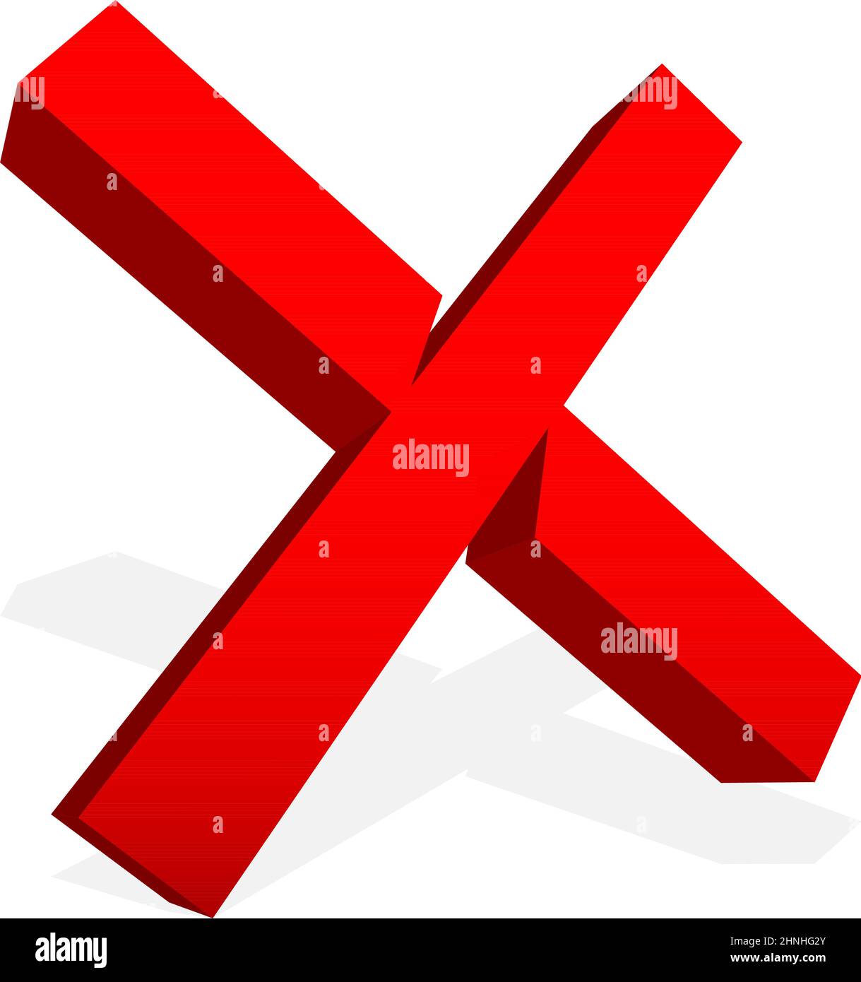 Red X sign, shape, letter. Crosshair, target mark, reticle concept icon ...