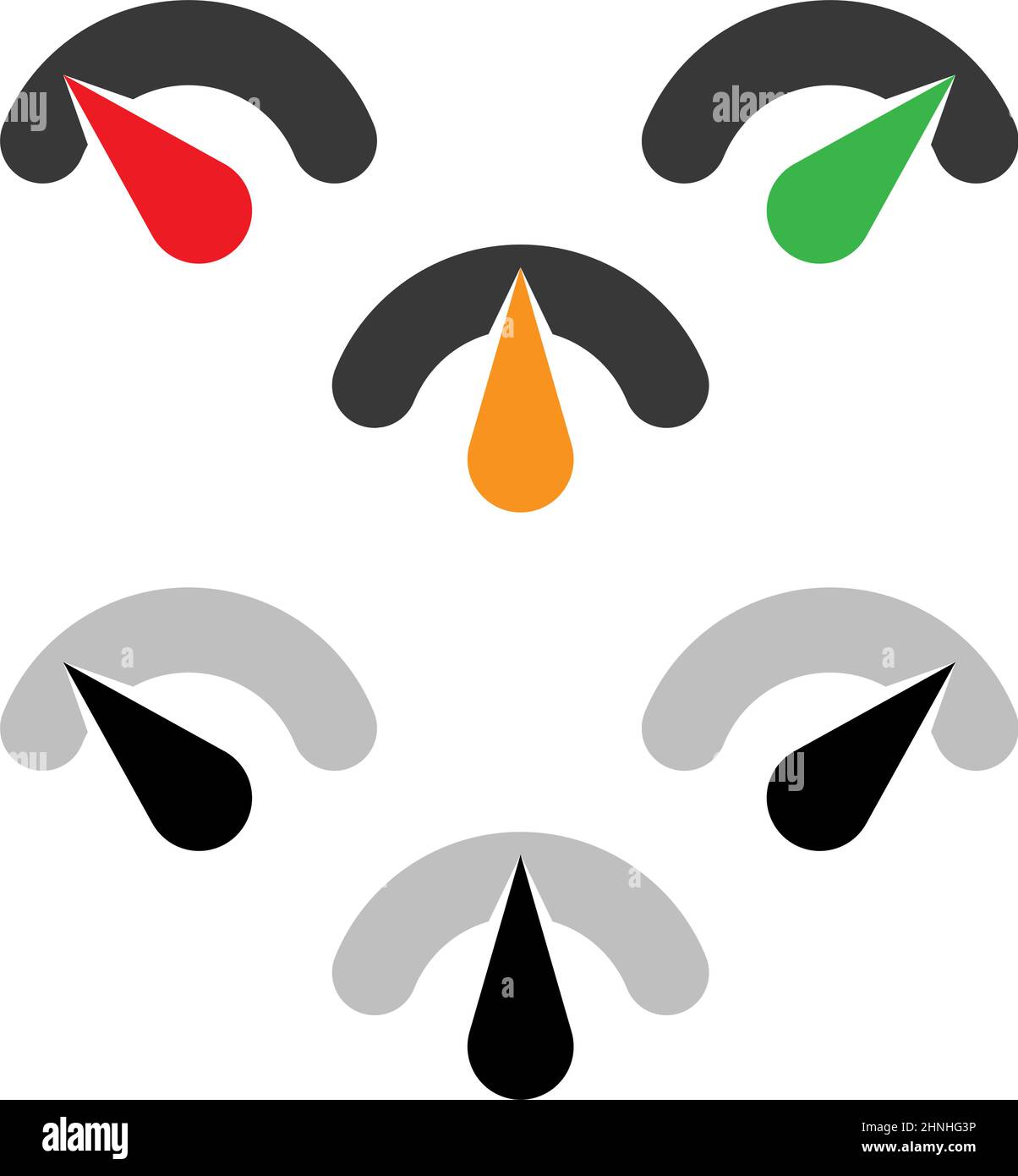 Gauge, meter, level and progress indicator icon. Progression ...