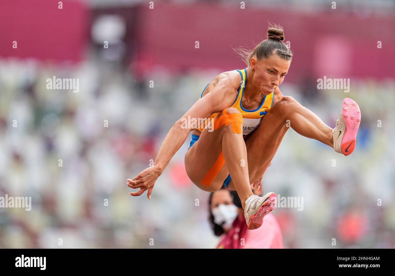 Maryna Bekh-Romanchuk participating in the Tokyo 2020 Olympic Games in ...