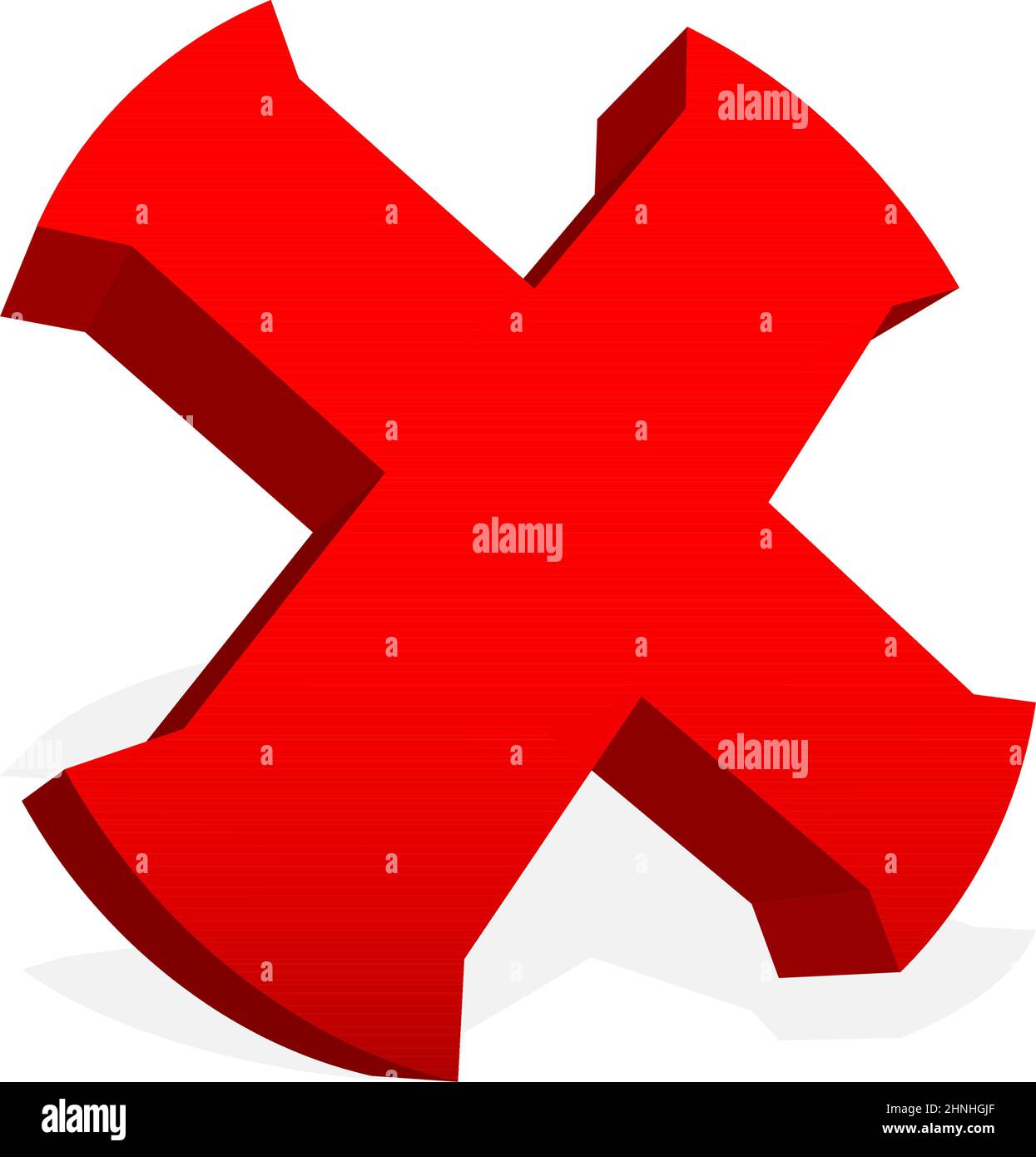 Red X sign, shape, letter. Crosshair, target mark, reticle concept icon ...