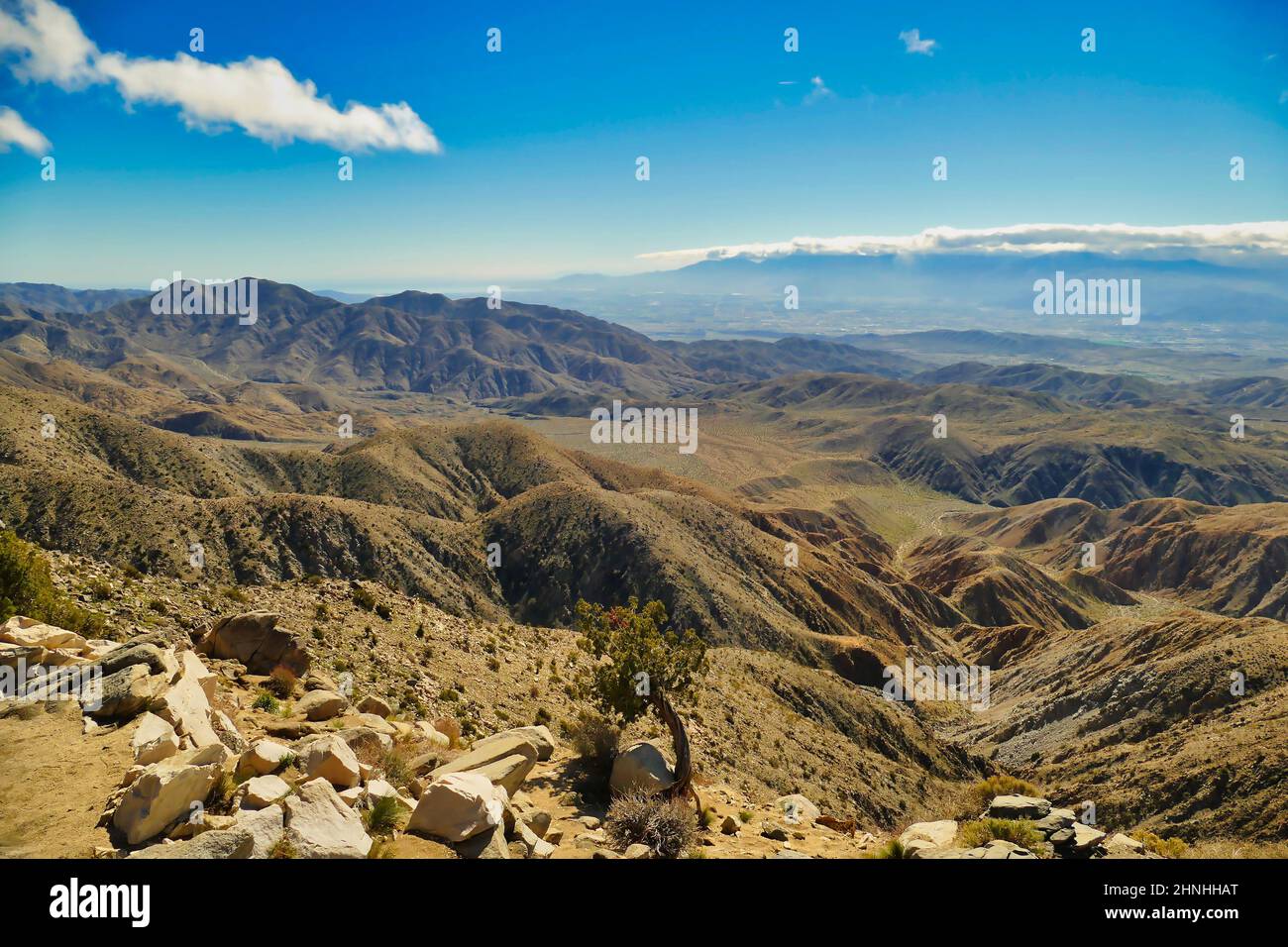 View of the southern foothills of Joshua Tree National Park and the ...