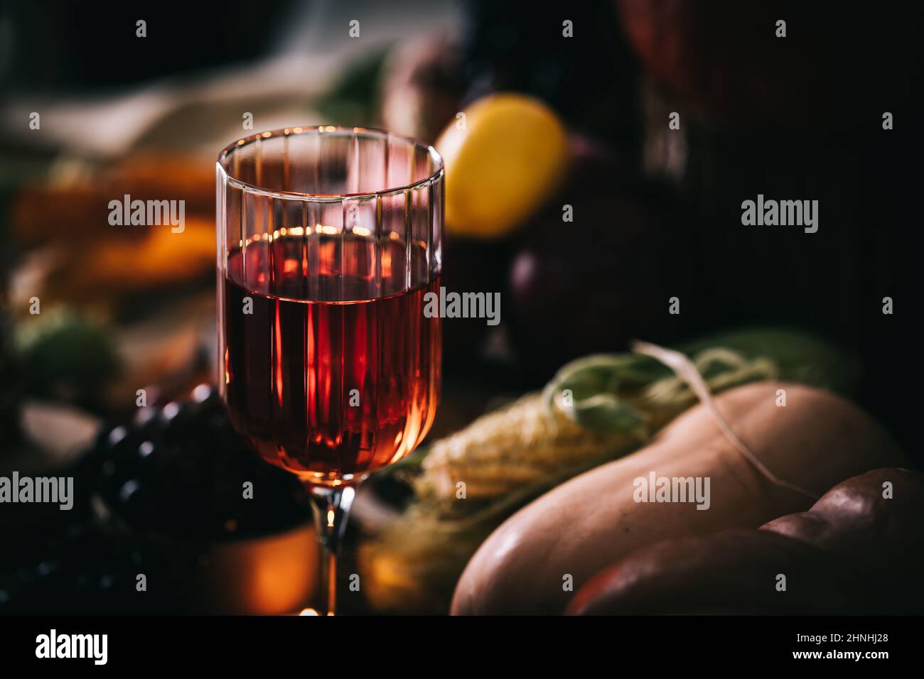 Glass of Cider in moody autumn atmosphere with Dabinett apple in ...