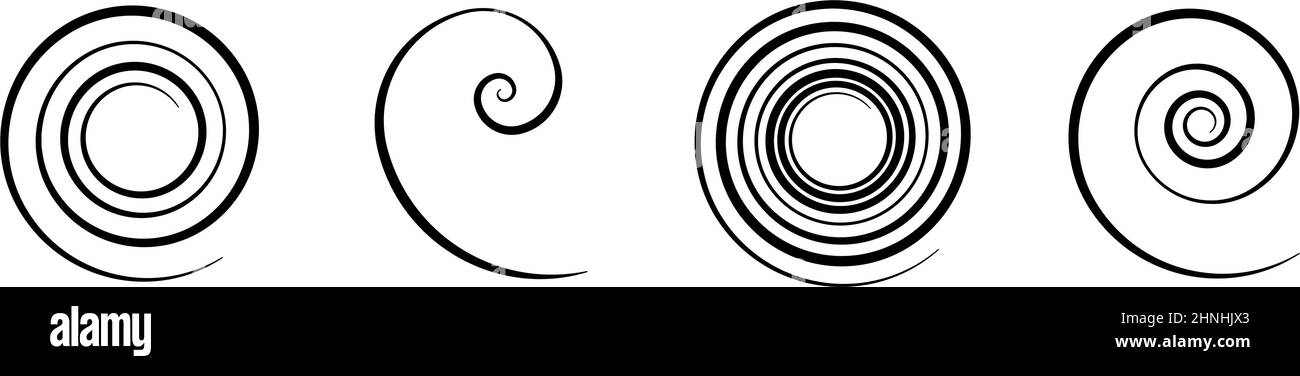 Spiral, swirl, twirl and whirl abstract vector design element - stock ...