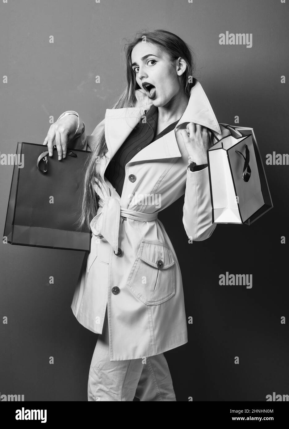 Girl bag gifts Black and White Stock Photos & Images - Alamy