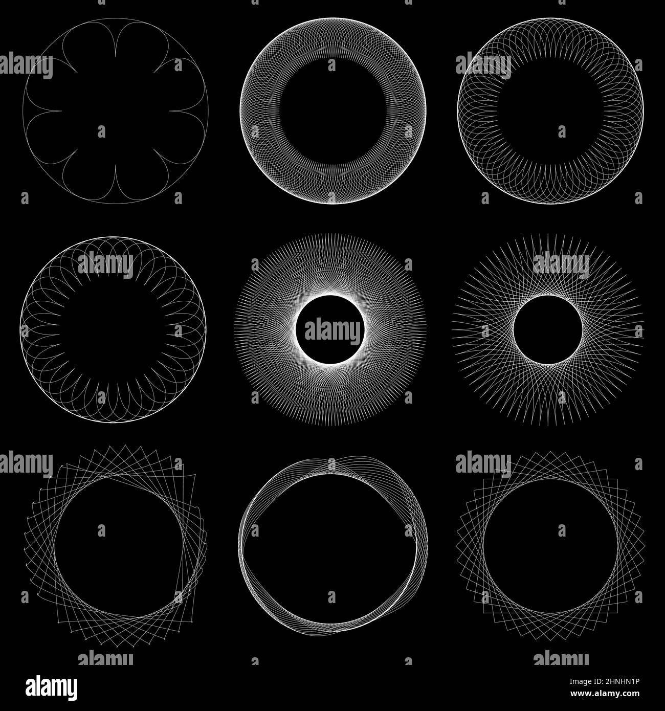 Geometric Circular abstract motif, icon, symbol. Radial, radiating ...