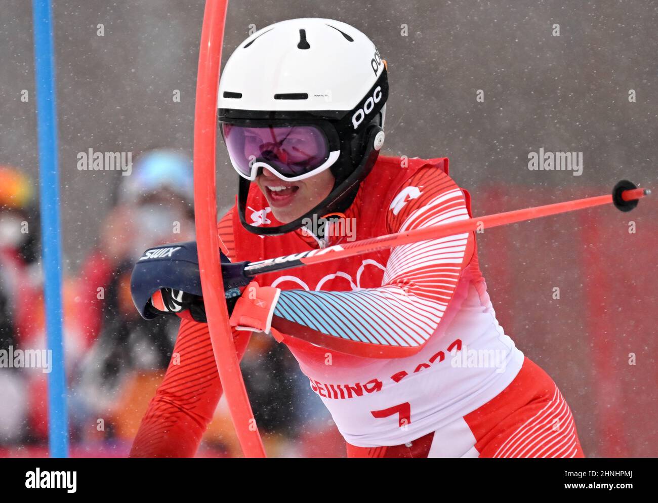 Beijing, China. 17th Feb, 2022. Michelle Gisin of Switzerland competes ...